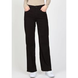 5-Pocket-Hose Gang "94AMELIE WIDE" Gr. 30, N-Gr, schwarz, Damen, Twill, Obermaterial: 60% Baumwolle, 35% Viskose, 5% Elasthan, Hosen, aus sehr leichter, sommerlicher Qualität