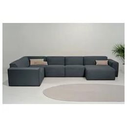 Wohnlandschaft Inosign "Clayton" Sofas Gr. B/H/T: 371cm x 70cm x 220cm, Cord, Recamiere rechts, grau in einem trendigen Cord-Bezug, verschiedene Kombinationen verfügbar