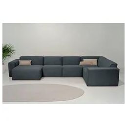 Wohnlandschaft Inosign "Clayton" Sofas Gr. B/H/T: 371cm x 70cm x 220cm, Cord, Recamiere links, grau in einem trendigen Cord-Bezug, verschiedene Kombinationen verfügbar