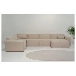 Wohnlandschaft Inosign "Clayton" Sofas Gr. B/H/T: 371cm x 70cm x 220cm, Cord, Recamiere rechts, beige (sand) in einem trendigen Cord-Bezug, verschiedene Kombinationen verfügbar