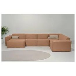 Wohnlandschaft Inosign "Clayton" Sofas Gr. B/H/T: 371cm x 70cm x 220cm, Cord, Recamiere links, braun (light brown) in einem trendigen Cord-Bezug, verschiedene Kombinationen verfügbar