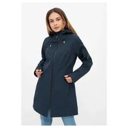 Softshelljacke Ilse Jacobsen "RAIN37" Gr. 44, blau (schwarz indigo) Damen Jacken Atmungsaktiv, Kapuze, wasserdicht, leicht, YKK 2-Wege Reißverschluss