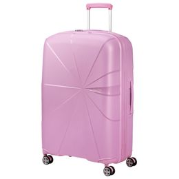 Hartschalen-Trolley American Tourister "STARVIBE 77" Gr. B/H/T: 51cm x 77cm x 30cm 99 l, lila (metallic pastel lavender) Koffer Reisegepäck groß Reisekoffer TSA-Zahlenschloss