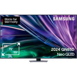 G (A bis G) Samsung QLED-Fernseher Fernseher Neural Quantum 4K AI Gen2 Prozessor, bis zu 120Hz Gr. 55, silberfarben (carbon silver)