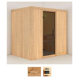 Karibu Sauna "Finja" Saunen ohne Ofen Gr. ohne Ofen, beige (naturbelassen)