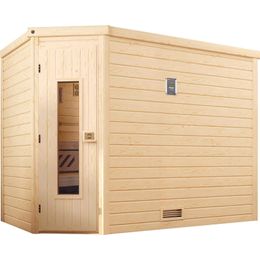 Weka Sauna "Turku" Saunen 7,5 kW-Ofen mit digitaler Steuerung Gr. Saunaofen, beige (natur)