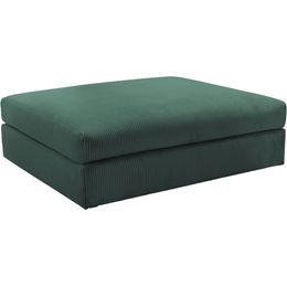 Polsterhocker Home Affaire "Soft&Cosy XXL", grün (dunkelgrün), B:125cm H:52cm T:101cm, 100% Polyester, Hocker, in Cord