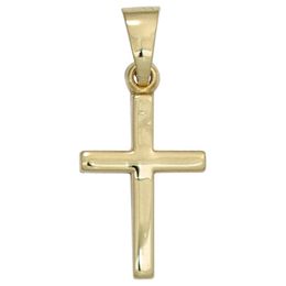 Kreuz-Anhänger Jobo "Anhänger Kreuz" Schmuckanhänger Gr. Gelbgold 333, goldfarben (gelbgold 333) Damen 333 Gold