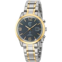 Funkuhr ETT "Basic, EGS-11502-32M" Armbanduhren silberfarben (silbergoldfarben) Herren Armbanduhr, Herrenuhr, Datum, Solar