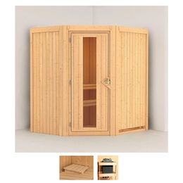 Karibu Sauna "Tomke" Saunen ohne Ofen Gr. ohne Ofen, beige (naturbelassen)