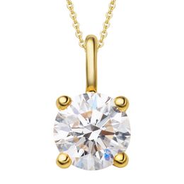 Kette mit Anhänger ONE ELEMENT "0.3 ct Diamant Brillant aus 750 Gelbgold" Halsketten Gr. 0.3 ct, Gelbgold 750-Diamanten, goldfarben (gold) Damen Schmuckset - Set mit verstellbarer Halskette