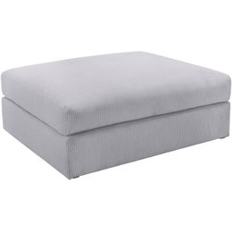 Polsterhocker Home Affaire "Soft&Cosy XL", grau (hellgrau), B:101cm H:52cm T:97cm, 100% Polyester, Hocker, in Cord