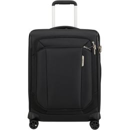 Weichgepäck-Trolley Samsonite "RESPARK, ozone black, 55 cm" Gr. B/H/T: 40 cm x 55 cm x 23 cm 43 l, schwarz (ozone black) Koffer Reisegepäck Handgepäck mit Volumenerweiterung TSA-Zahlenschloss