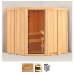 Karibu Sauna "Jarin" Saunen 9-kW-Ofen mit integrierter Steuerung Gr. Saunaofen, beige (naturbelassen)