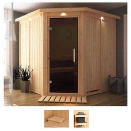 Karibu Sauna "Jarin" Saunen ohne Ofen Gr. ohne Ofen, beige (naturbelassen)