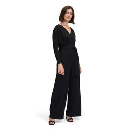 Overall Vera Mont "Vera Mont Jumpsuit mit Bindegürtel" Gr. 40, Normalgrößen, schwarz Damen Overalls Bindeband