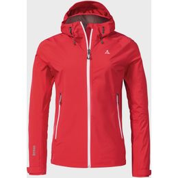 Schöffel Outdoorjacke SCHÖFFEL "2.5L Jacket Vistdal L", Damen, Gr. 42, rot (2003, rot), Oberstoff : 100% Nylon, sportlich, regular fit, hoch geschlossener Ausschnitt, Jacken