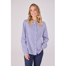 LIEBLINGSSTÜCK Klassische Bluse LIEBLINGSSTÜCK "RosaryL" Gr. 34, blau (dark denim) Damen Blusen mit Streifen