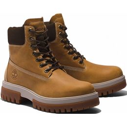 Schnürboots Timberland "ARBOR ROAD MID LACE UP WATERPROOF BOOT", Gr. 44, gelb (wheat), Leder, Schuhe, Winterstiefel, Schnürstiefel, Winterschuhe, wasserdicht