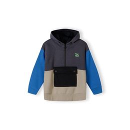 MINOTI Sweatshirt Jungen Gr&ouml;&szlig;e 110/116 blau / greige / dunkelgrau / schwarz