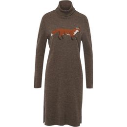 Brigitte von Sch&ouml;nfels Brigitte von Sch&ouml;nfels Strickkleid Fuchsmotiv Taupe (Gr&ouml;&szlig;e: 40)