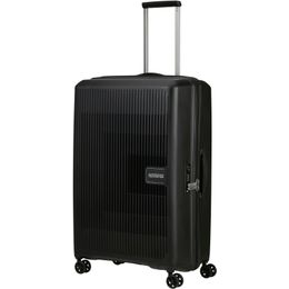 Hartschalen-Trolley American Tourister "AEROSTEP, 77 cm, mit Volumenerweiterung" Gr. B/H/T: 50cm x 77cm x 29cm 101,5 l, schwarz Koffer Reisekoffer Hartschalenkoffer für Flugreisen TSA-Zahlenschloss