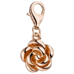 Charm Blume Jobo "Anhänger Rose" Charms rosegold (roségoldfarben) Damen 925 Silber roségold vergoldet