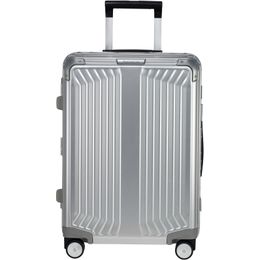 Hartschalen-Trolley Samsonite "LITE-BOX Alu, 55 cm" Gr. B/H/T: 40cm x 55cm x 23cm 40 l, silberfarben (aluminium) Koffer Handgepäck Reisekoffer TSA-Zahlenschloss Premium-Aluminium