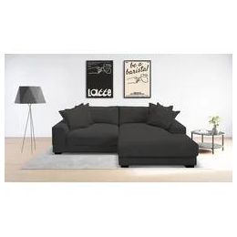 Ecksofa Trendmanufaktur "Zinal, aktuelles Design, mit 4 Zierkissen" Sofas Gr. B/H/T: 282cm x 86cm x 195cm, Breitcord, Recamiere rechts, grau (anthrazit) mit extra softem Sitz, in trendiger Breitcord-Optik, L-Form