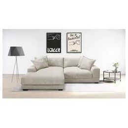 Ecksofa Trendmanufaktur "Zinal, aktuelles Design, mit 4 Zierkissen" Sofas Gr. B/H/T: 282cm x 86cm x 195cm, Breitcord, Recamiere links, beige (sand) mit extra softem Sitz, in trendiger Breitcord-Optik, L-Form