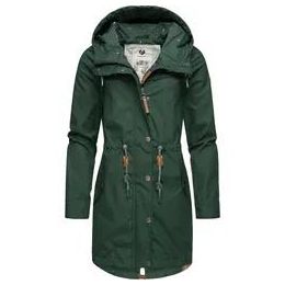 Parka Ragwear "Canny" Gr. 4XL (48), grün (grüngelb) Damen Jacken stylische Übergangsjacke mit großer Kapuze