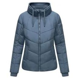 Steppjacke Navahoo "Liebesfee 14" Gr. S (36), blau (rauchblau) Damen Jacken gesteppte Übergangsjacke mit wattiertem Stehkragen