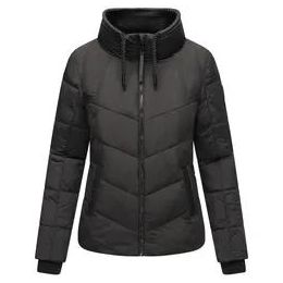 Steppjacke Navahoo "Liebesfee 14" Gr. XXL (44), schwarz Damen Jacken gesteppte Übergangsjacke mit wattiertem Stehkragen