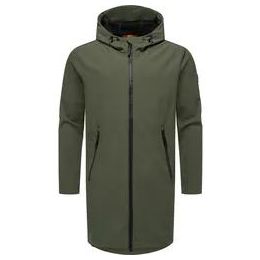 Softshellparka Ragwear "Shellwie Long" Gr. M (50), grün (olivgrün) Herren Jacken Schlichter Softshellmantel mit Kapuze