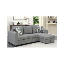 Happy Home Ecksofa mit Stauraum & Schlaffunktion grau