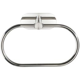 Wenko Turbo-Loc® Edelstahl Handtuchring Orea Shine, Handtuchhalter, Befestigen ohne bohren, Silber glänzend, Edelstahl rostfrei glänzend - silber glänzend