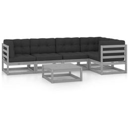 vidaXL - 6-tlg. Garten-Lounge-Set mit Kissen Kiefer Massivholz