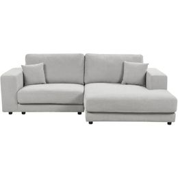 Beliani Ecksofa Hellgrau Stoff L-förmig 3-Sitzer Sofa mit Chaiselongue Linksseitig Wohnzimmermöbel Modern Wohnzimmer Ausstattung Wohnecke Sitzecke