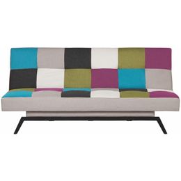 Beliani Sofa Bunt Polsterbezug Patchwork 3-Sitzer Schlaffunktion verstellbare Rückenlehne Modern Wohnzimmer