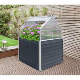 Metall Hochbeet 'Store & Grow' mit verstellbaren Dachpaneelen anthrazit 120 x 120 x 169 cm (l x b x h) - WESTMANN