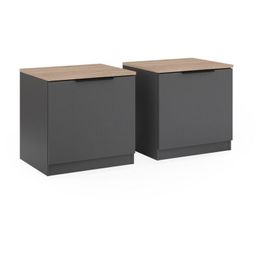 Nachttisch Betti, Anthrazit, 50 x 50 cm 2er Set VICCO