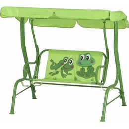 siena GARDEN Kinderschaukel Froggy Gestell Stahl grün, Fläche 100% Polyester grün, 75x115x118 cm