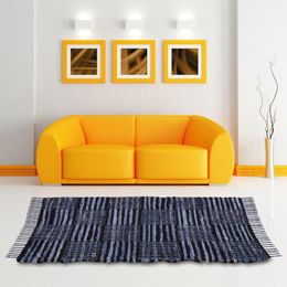 Bestlivings Teppich Läufer Matte Unterlage Vorleger Fußabtreter, breite Auswahl an modernen Fleckerl- und Baumwollteppichen (70x180cm / Jeans Check) - Jeans Check