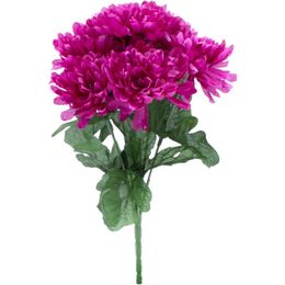 Spetebo - Chrysanthemen Strauß künstlich 2er Set - fuchsia - Deko Blumenstrauß mit 7 Stielen - Strauß Kunst Päonie Dekorpflanze Kunstblumen Blumen