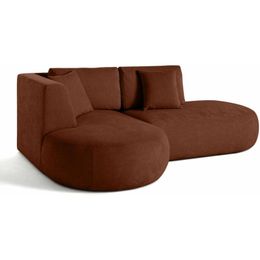 Santorini - 4-sitzer modulares ecksofa links - aus strukturiertem samt - terrakotta