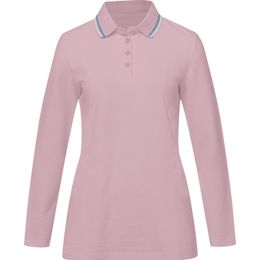 CR&Eacute;ATION L Damen Langarm-Poloshirt in Pikee-Qualit&auml;t ros&eacute; Gr&ouml;&szlig;e 38