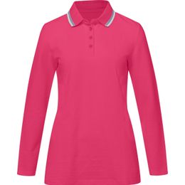 CRÉATION L Damen Langarm-Poloshirt in Pikee-Qualität fuchsia Größe 54
