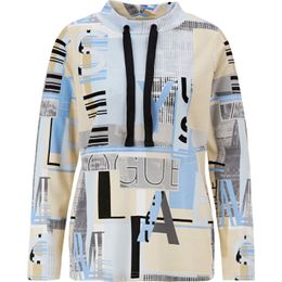 Damen Sweatshirt mit Folien-Print himmelblau-ecru-bedruckt, Gr&ouml;&szlig;e 38
