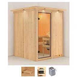 Karibu Sauna "Norma" Saunen 9 KW-Ofen mit integrierter Steuerung Gr. Saunaofen, integrierte Steuerung, 9 kW, beige (naturbelassen)