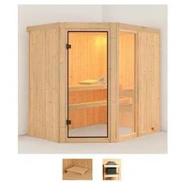 Karibu Sauna "Frigga 1" Saunen ohne Ofen Gr. ohne Ofen, beige (naturbelassen)